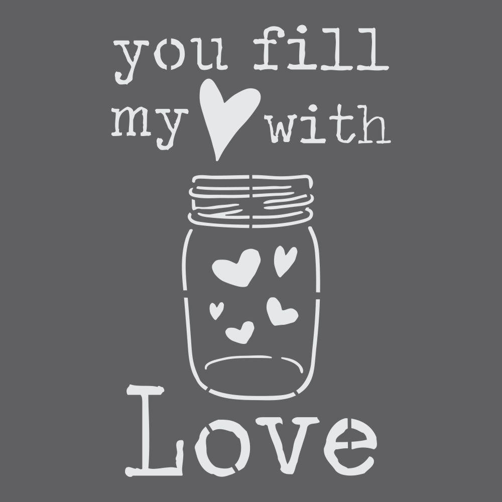 Fill My Heart Valentines Stencil