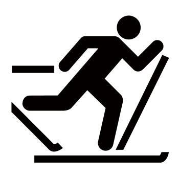 Cross Country Skiing Recreational Guide Sign Stencil